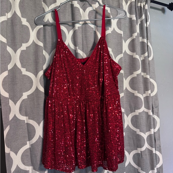 torrid | Tops | Torrid Red Sequin Tank Top | Poshmark